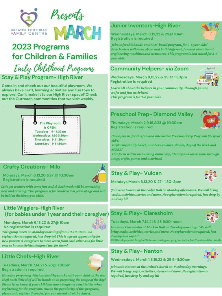 March 2023 Vulcan County Family Resources | Village of Arrowwood