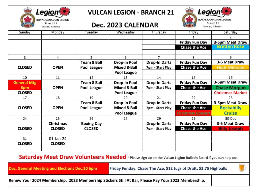 December 2023 Vulcan County Family Resources | Village of Arrowwood